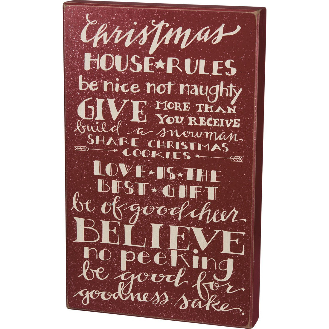 Christmas House Rules | Christmas Decor | Wooden Box Sign – SolagoHome