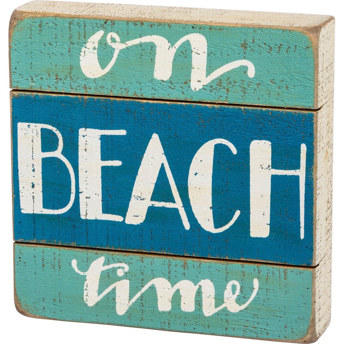 On Beach Time | Box Sign | Beach House Decor | Coastal Decor – SolagoHome